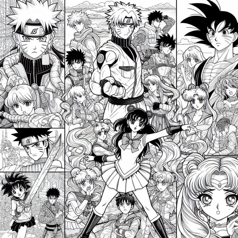 anime colouring book