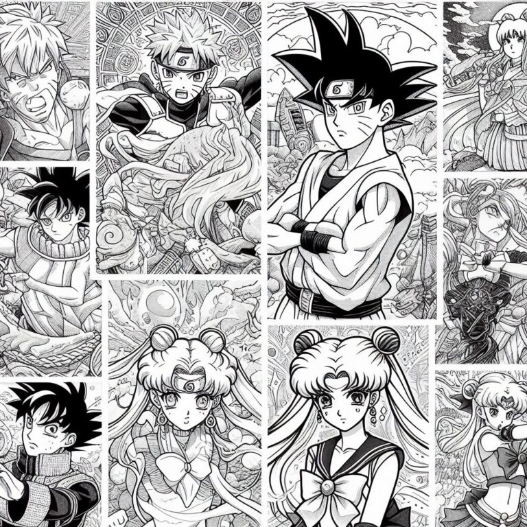 anime colouring book